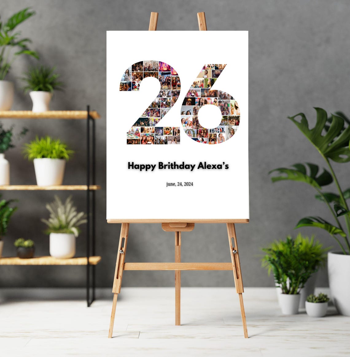 26th Birthday Photo Collage Template, 26th Birthday Welcome Sign ...