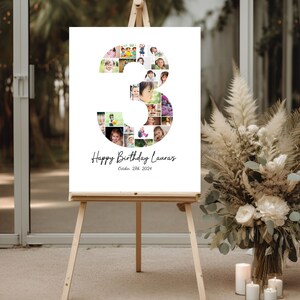 Look Who's Three, 3rd Birthday Photo Collage Template, 3rd Birthday ...
