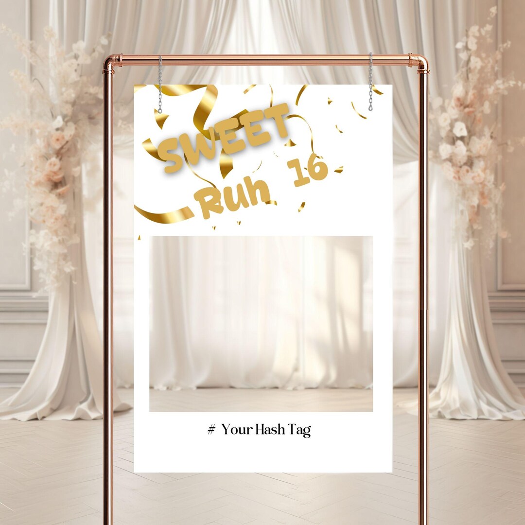 Sweet 16 Birthday Photo Booth Frame, Photo Prop Frame Printable ...