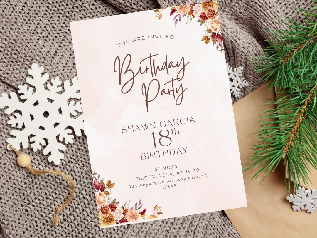 Wildflower Invites, Editable Wildflower, Wildflower Birthday Invitation ...