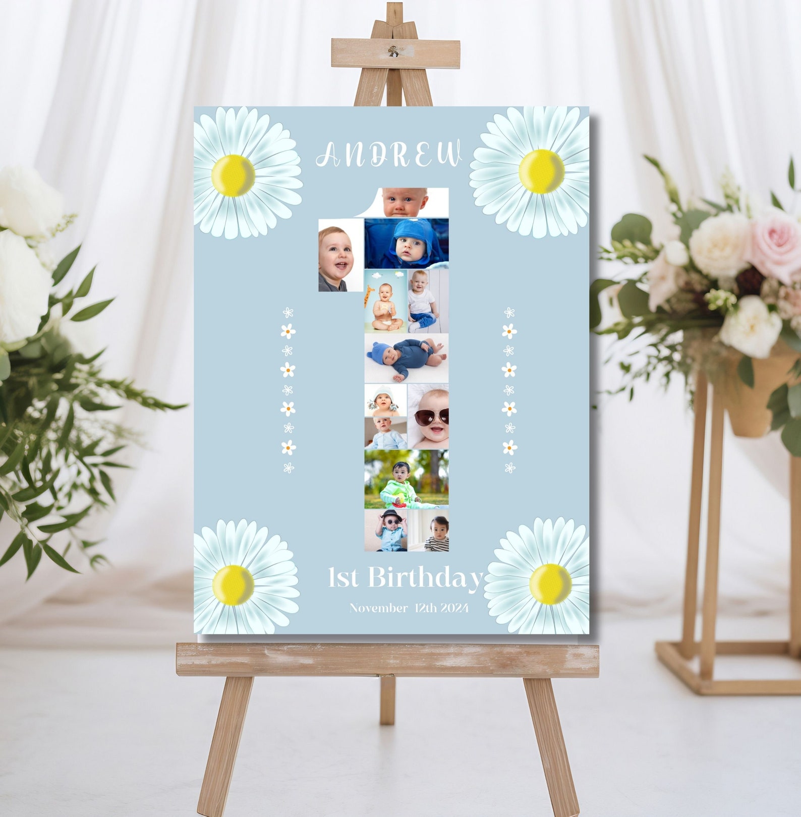 Daisy 1st Year Stats, Daisy Milestone Sign, Daisy Stats Poster, Daisy ...