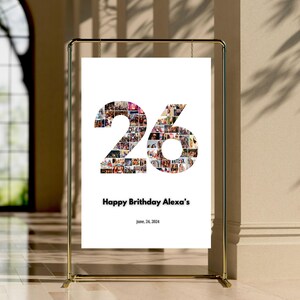 26th Birthday Photo Collage Template, 26th Birthday Welcome Sign ...