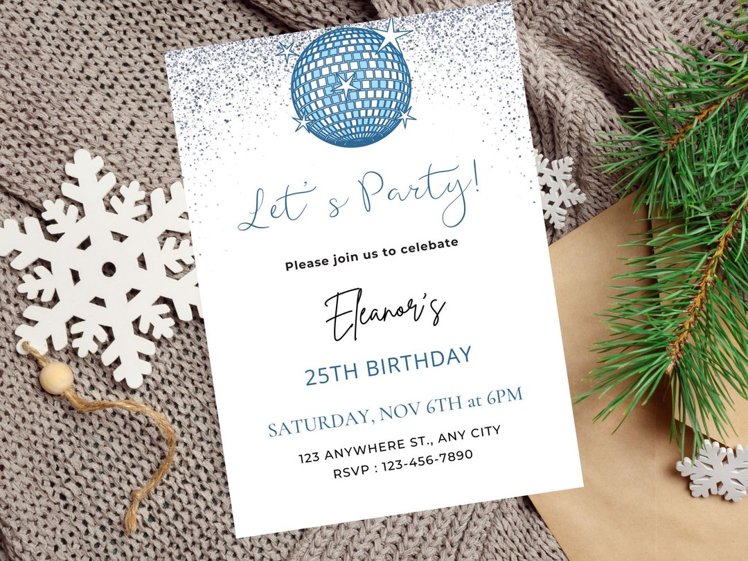 Editable Disco Party Invitation, Glow Dance Party Invitation, Tie Dye ...