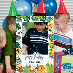 Editable Safari Photo Booth Frame, Photo Prop Frame Printable Template ...