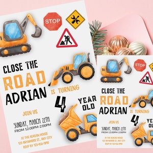 Construction Invitation, Construction Birthday Editable Birthday Party ...