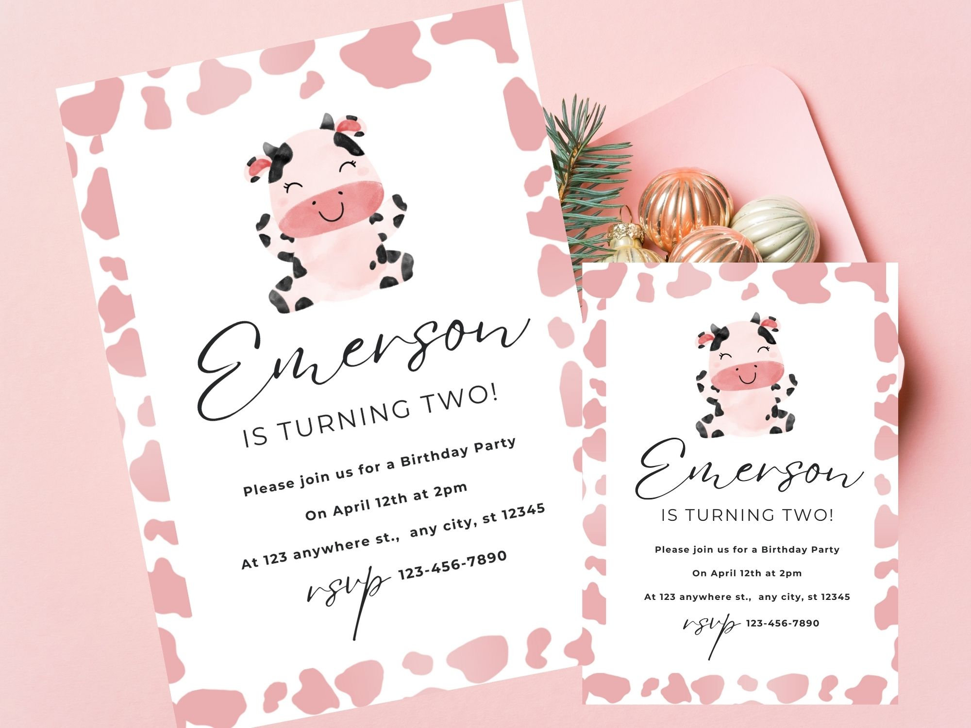 Editable Holy Cow Birthday Invitation Template, Electronic Invite, Cute ...