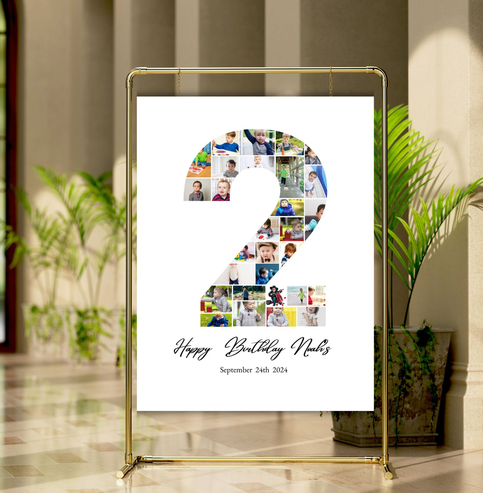 Look Who's Two, 2nd Birthday Photo Collage Template, 2nd Birthday ...