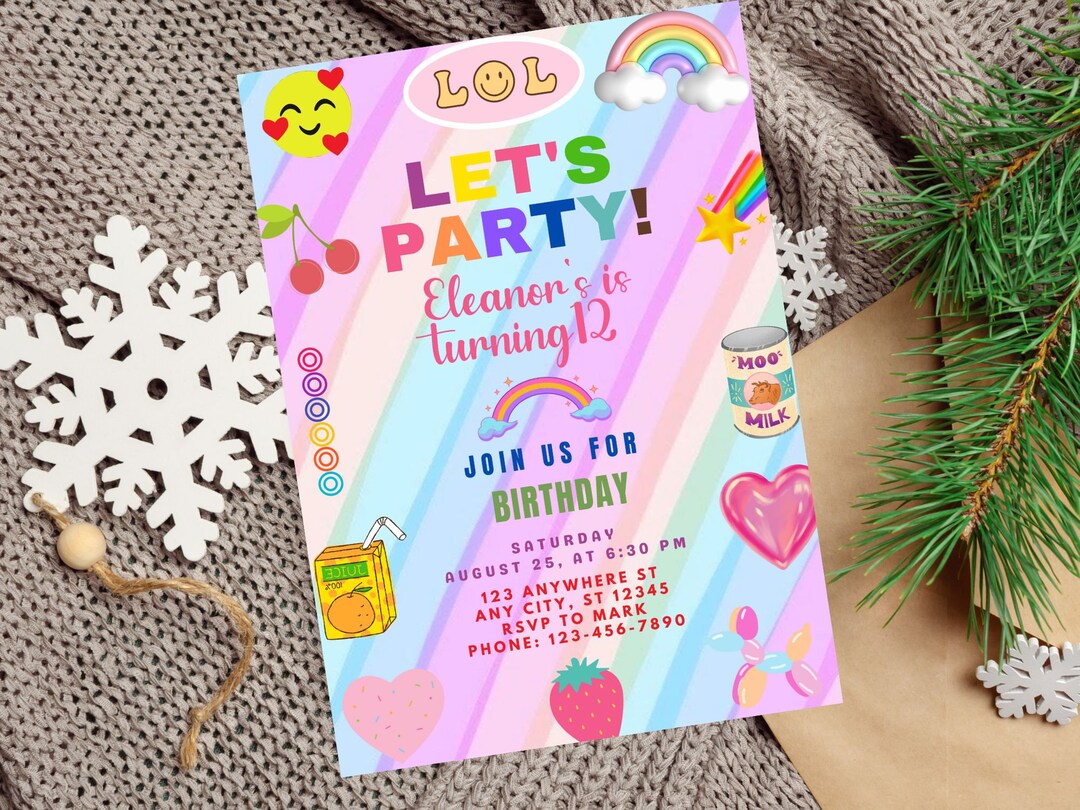 Editable Birthday Party Invitation Stoney Clover Lane Varsity Patch ...