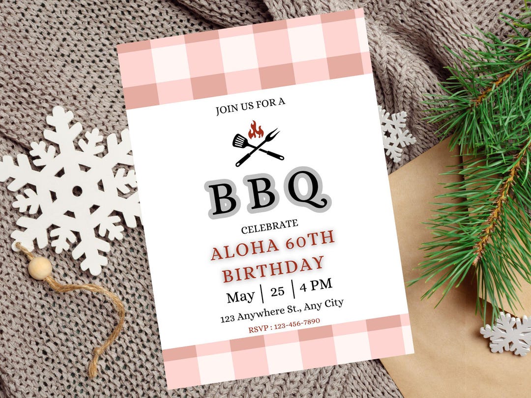 Editable BBQ Party Invitation Template, BBQ Invitation, BBQ Birthday ...