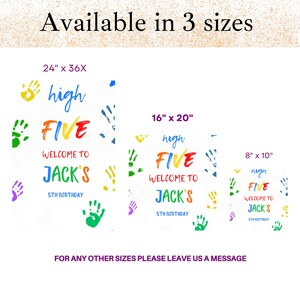 High Five Birthday Welcome Signs Template in 3 Sizes 24"x36" ,16"x20 ...
