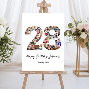 28th Birthday Photo Collage Template, 28th Birthday Welcome Sign ...