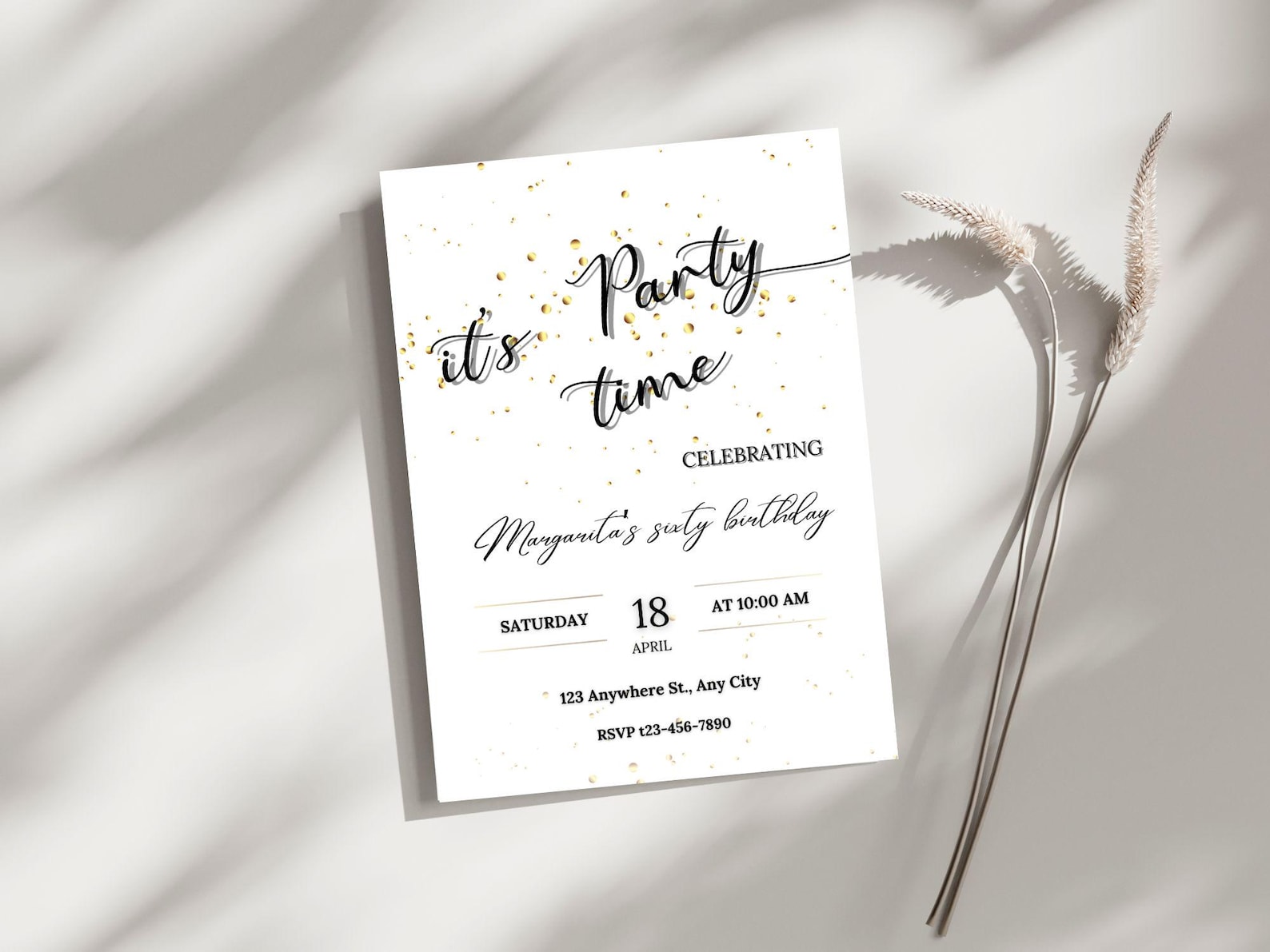 It's a Party Time Birthday Invitation, Adult Birthday Invitation ...