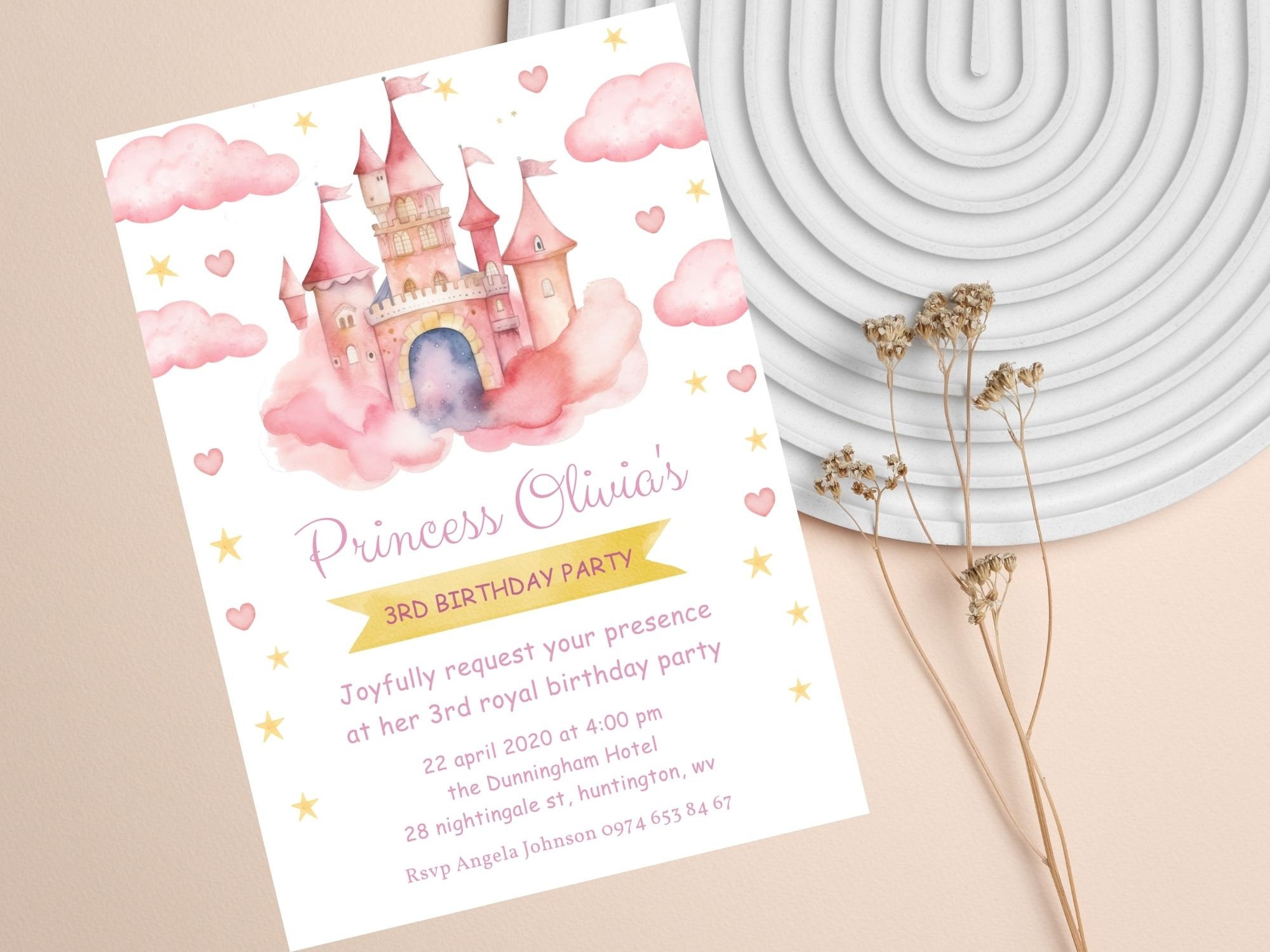 Princess Castle Birthday Invitation Magical Day Printable Invitation ...
