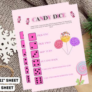 Candy Dice Game Printable Birthday Party Game, Candy Dice Game for Kids ...