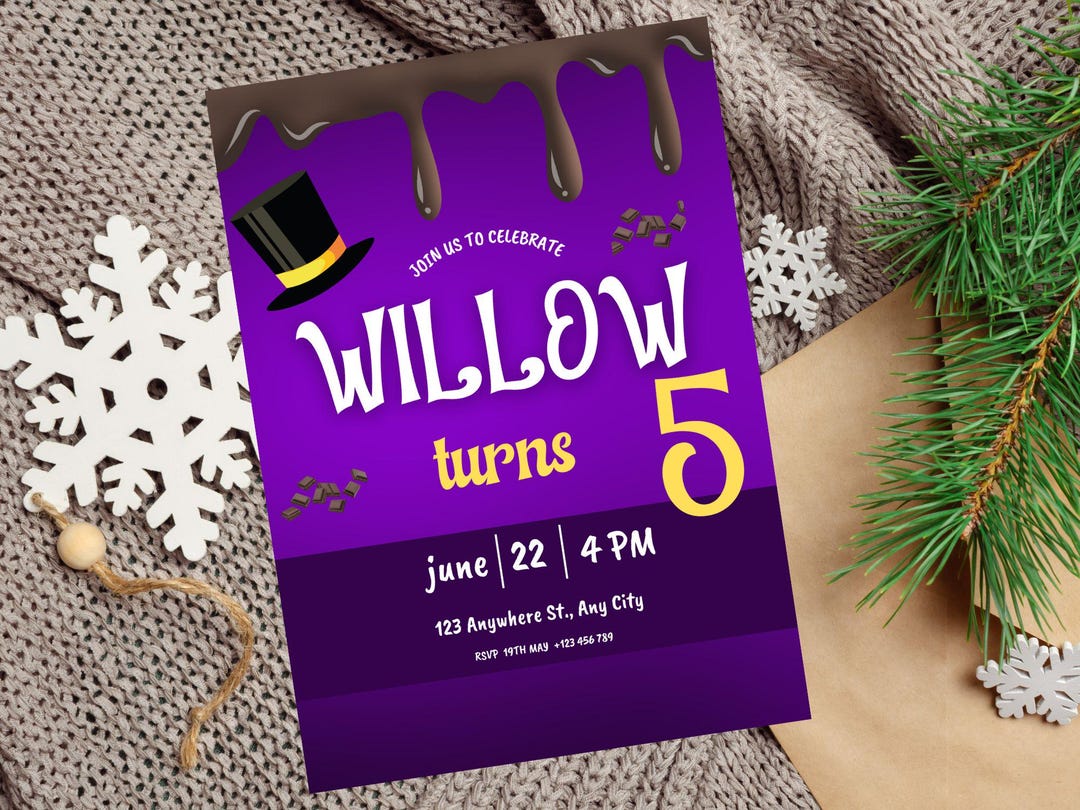 Editable Chocolate Factory Birthday Invitation Template, Sweet ...