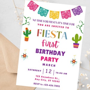 First Birthday Party Invitation for First Fiesta Invitation for 1st ...
