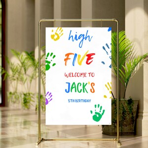 High Five Birthday Welcome Signs Template in 3 Sizes 24"x36" ,16"x20 ...