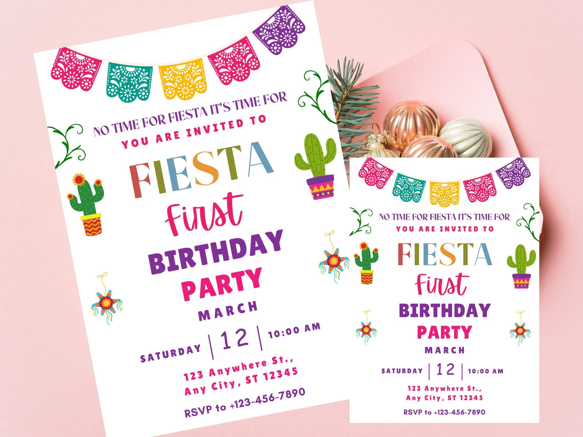 First Birthday Party Invitation for First Fiesta Invitation for 1st ...
