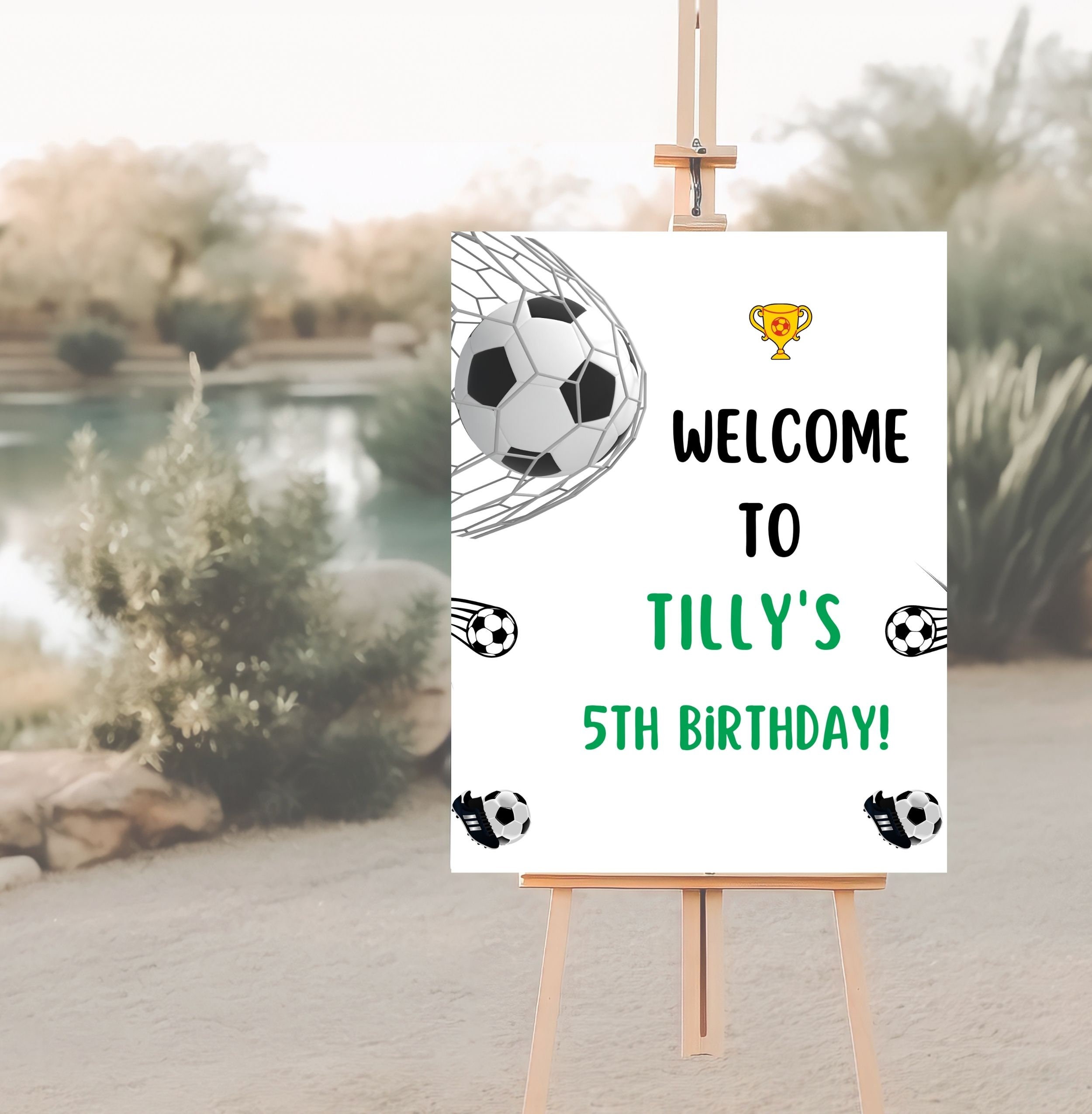 Editable Soccer Birthday Welcome Sign Template in 3 Sizes 24" X 36" ,16 ...