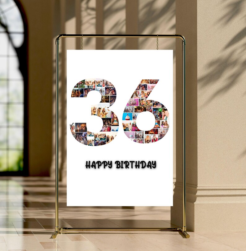 36th Birthday Photo Collage Template, 36th Birthday Welcome Sign ...