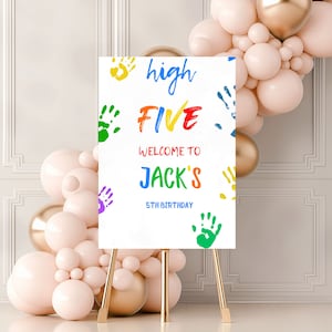 High Five Birthday Welcome Signs Template in 3 Sizes 24"x36" ,16"x20 ...