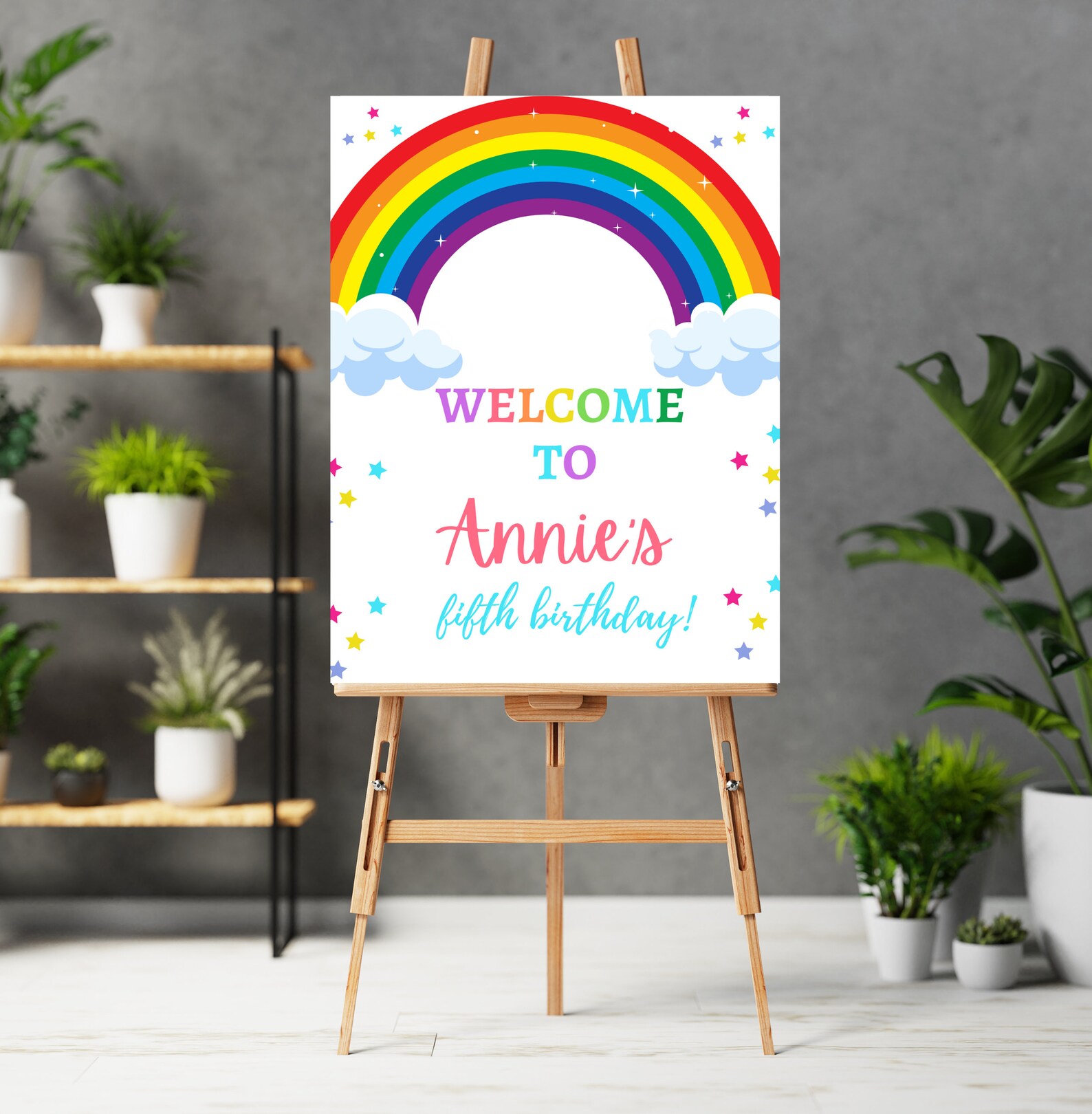 Editable Rainbow Birthday Welcome Sign Template in 3 Sizes 24" X 36 ...