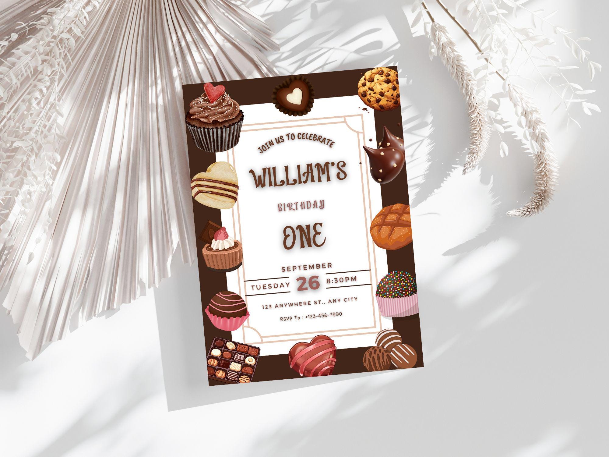 Editable Chocolate Factory Birthday Invitation Template, Sweet ...