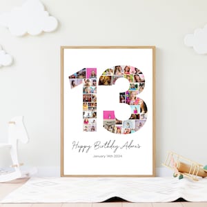 13th Birthday Photo Collage Template, 13th Birthday Welcome Sign ...