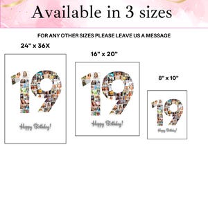 19th Birthday Photo Collage Template, 19th Birthday Welcome Sign ...