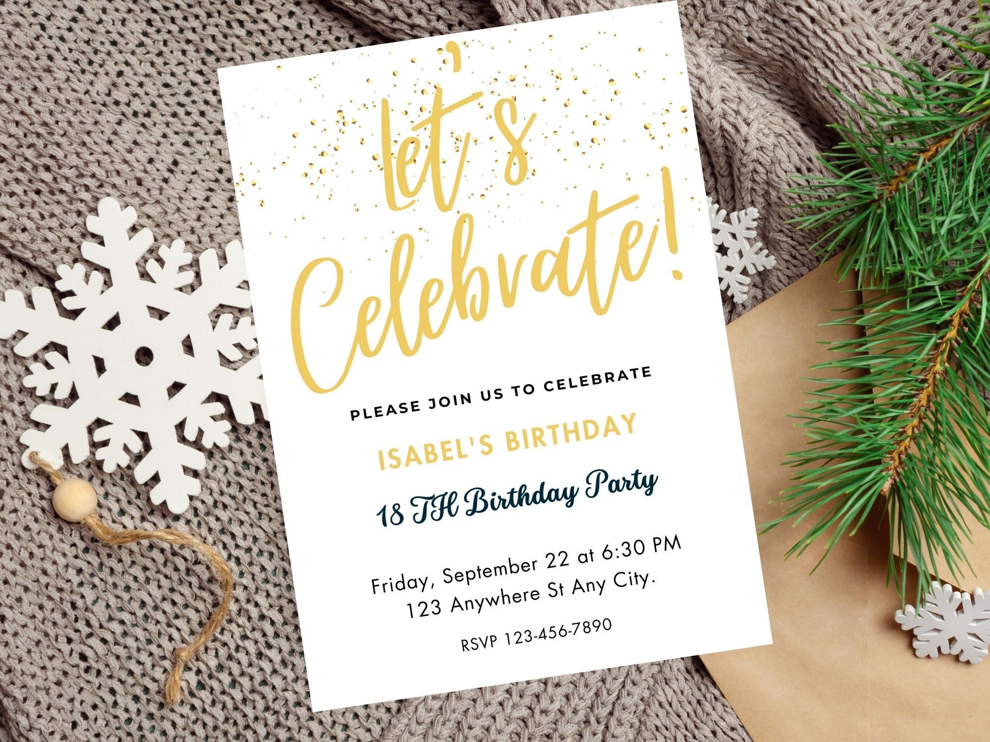 Let's Celebrate Party Invitation Printable Birthday Editable Birthday ...
