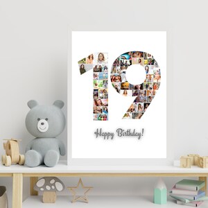19th Birthday Photo Collage Template, 19th Birthday Welcome Sign ...