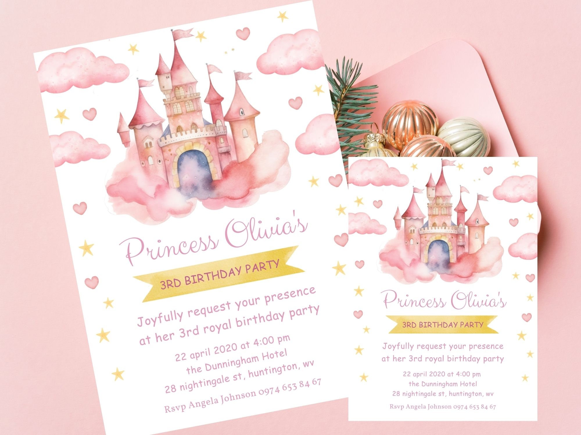 Princess Castle Birthday Invitation Magical Day Printable Invitation ...