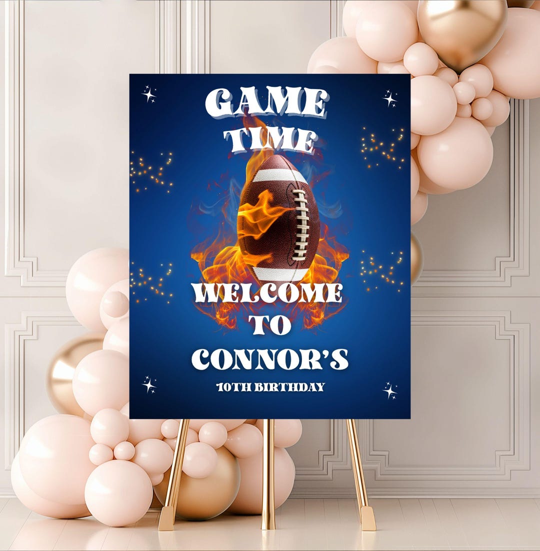 Soccer Birthday Welcome Sign | Game Time Party Poster | Football Theme ...