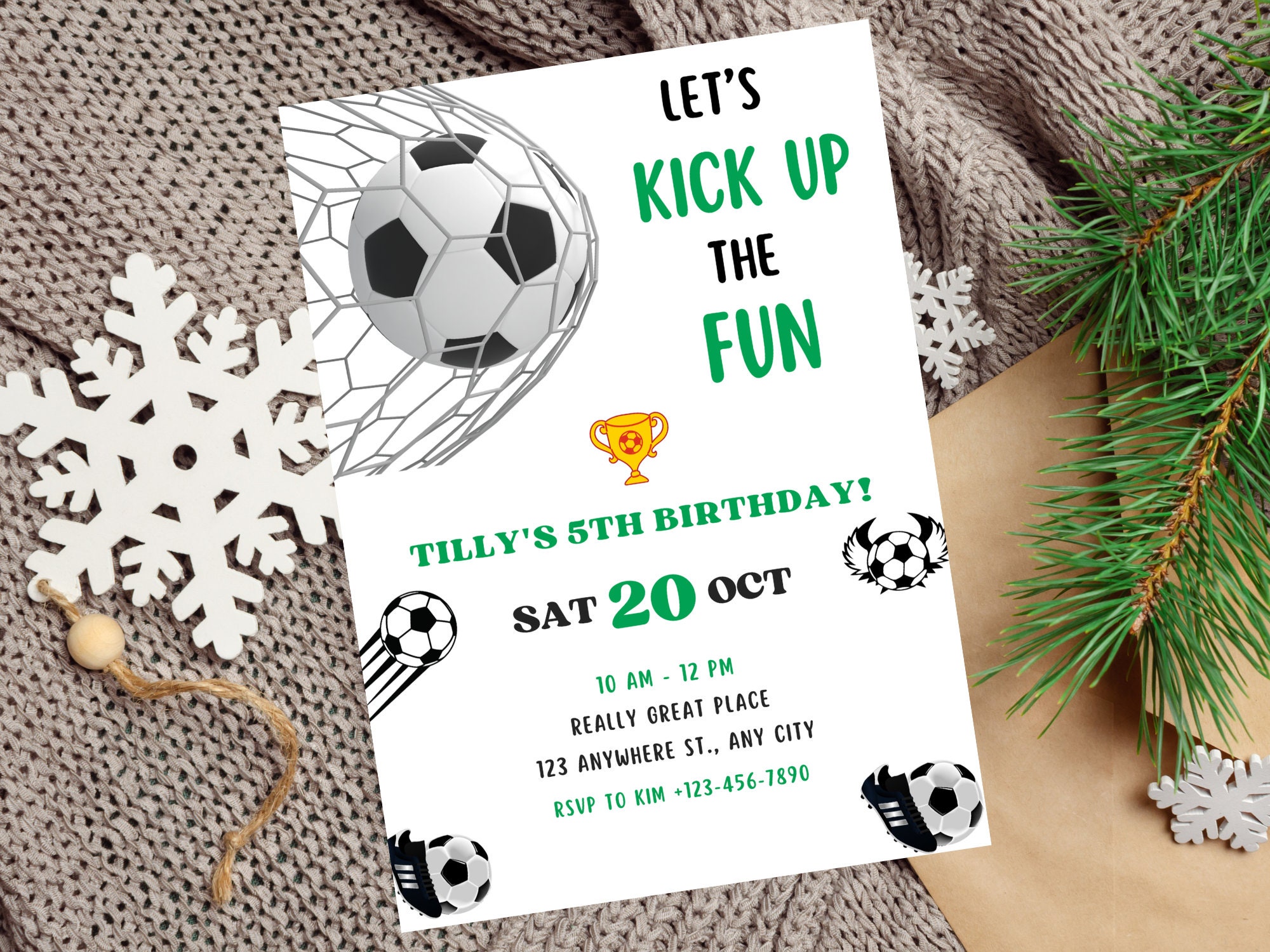 Editable Soccer Birthday Invitation Printable Birthday Party ...