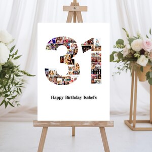 31st Birthday Photo Collage Template, 31st Birthday Welcome Sign ...