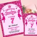 Pink Doll Birthday Party Invitation Pink Sparkle Invitation Glitter ...