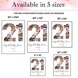 21st Birthday Photo Collage Template, 21st Birthday Welcome Sign ...