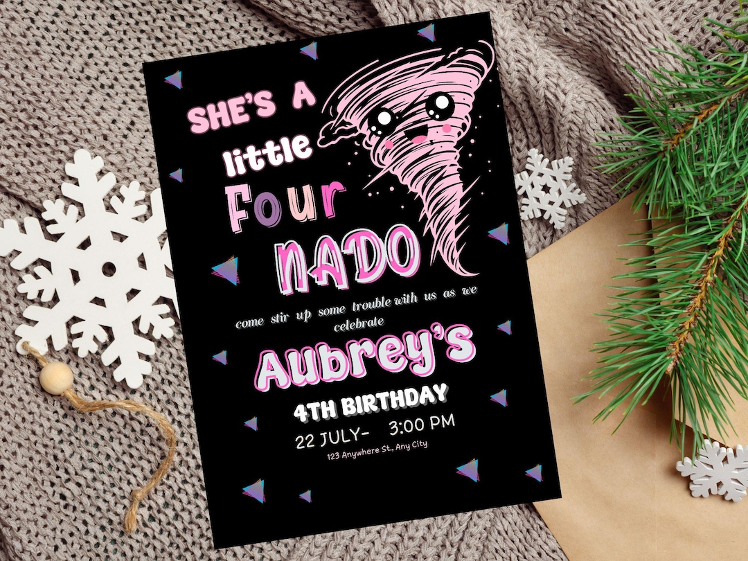 Editable Fournado Birthday Party Invitation Template, Strom Birthday ...