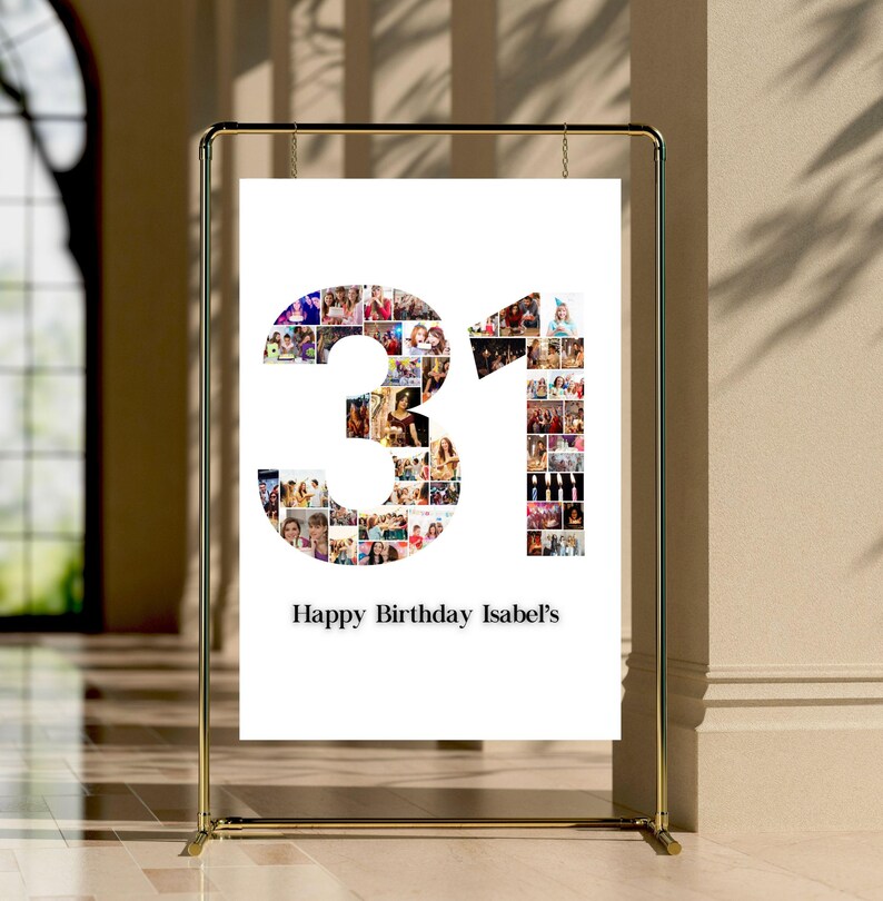 31st Birthday Photo Collage Template, 31st Birthday Welcome Sign ...