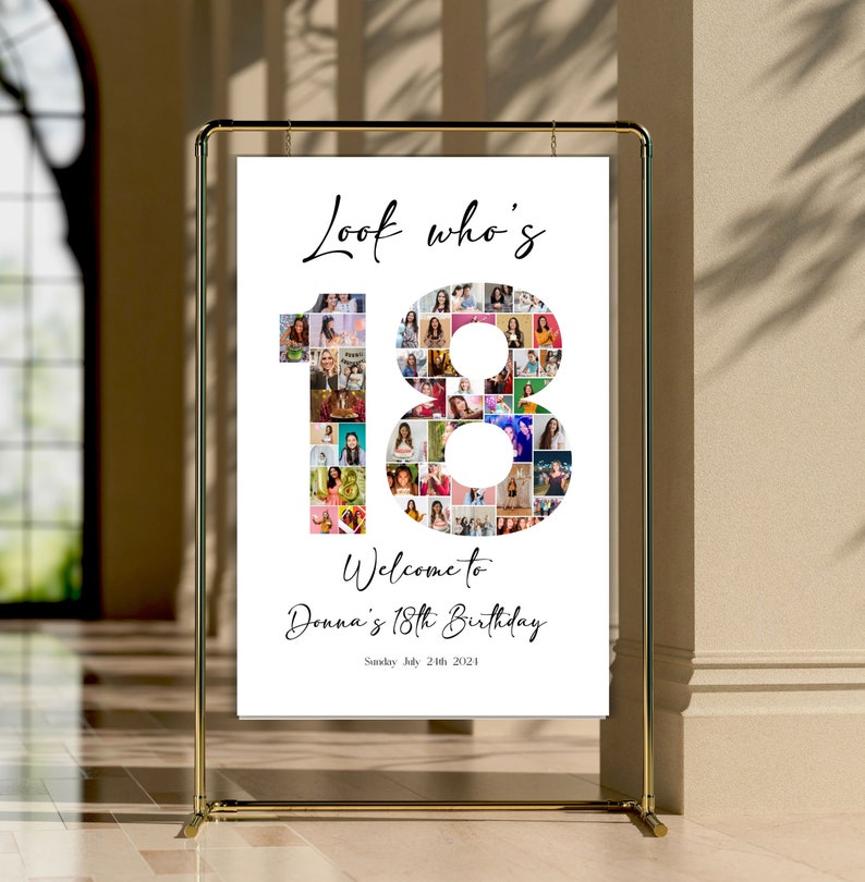 Look Who's 18, 18th Birthday Photo Collage Template, 18th Birthday ...