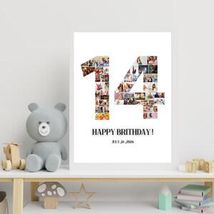 14th Birthday Photo Collage Template, 14th Birthday Welcome Sign ...