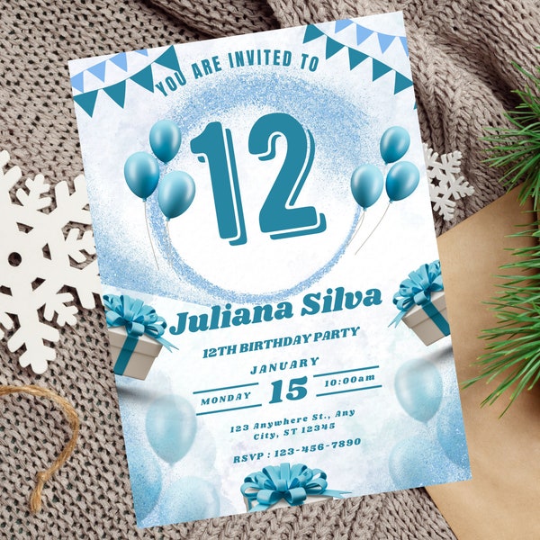 Invitations Celebration 12 Year Birthday - Etsy