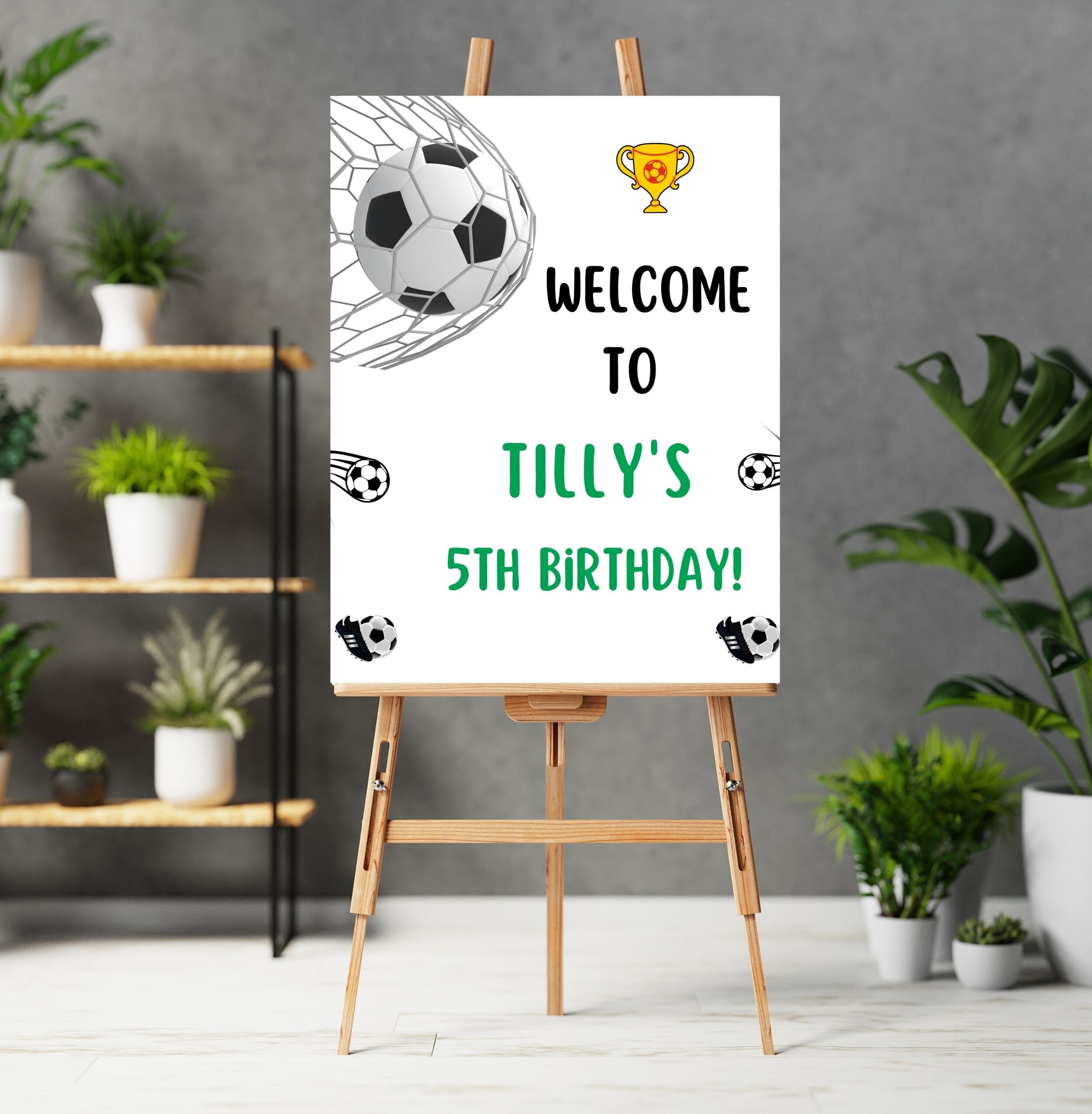 Editable Soccer Birthday Welcome Sign Template in 3 Sizes 24 X 36 ,16x ...