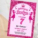 Pink Doll Birthday Party Invitation Pink Sparkle Invitation Glitter ...