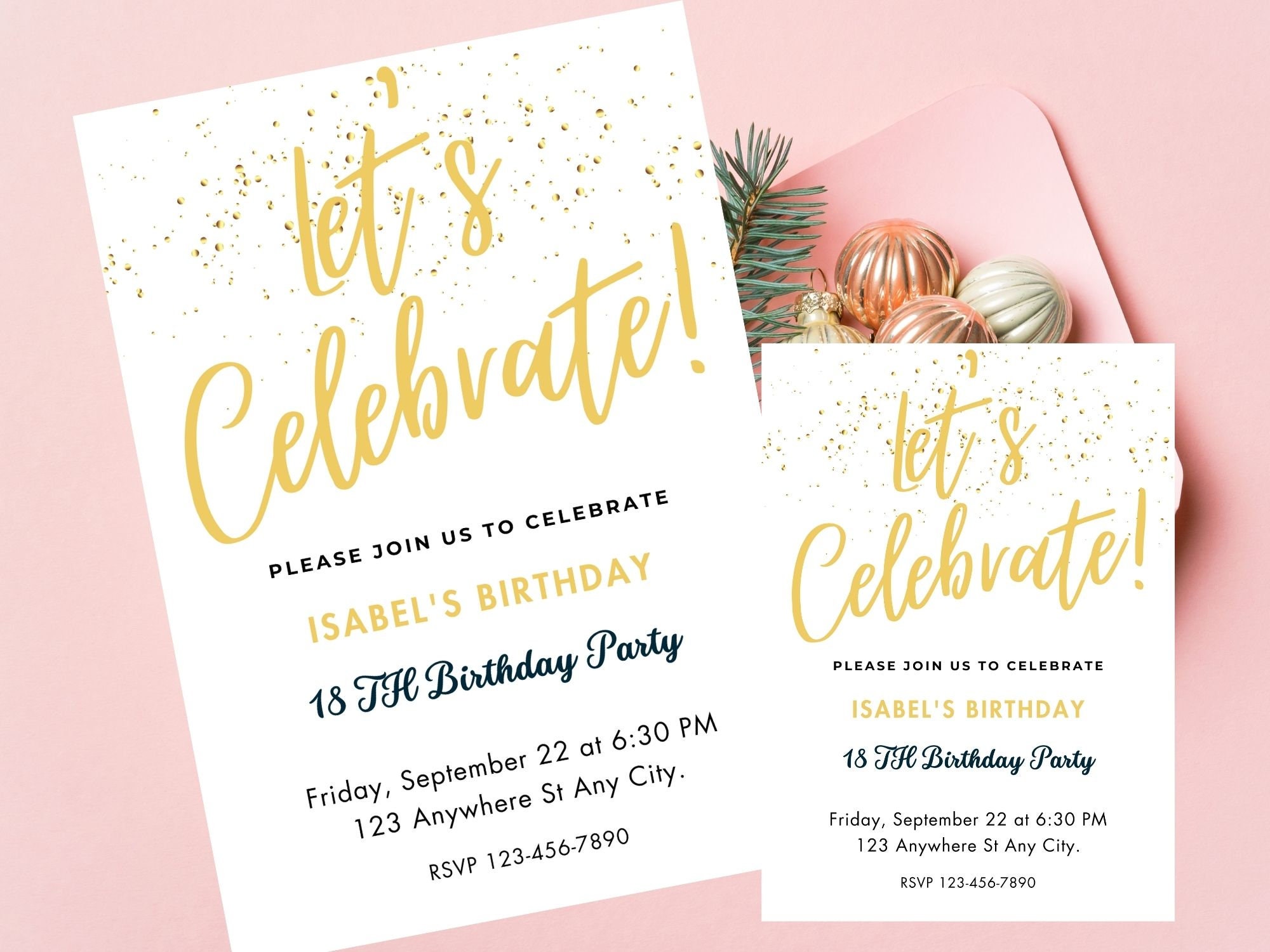 Let's Celebrate Party Invitation Printable Birthday Editable Birthday ...