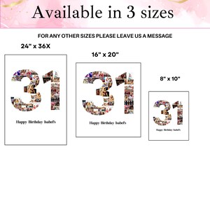 31st Birthday Photo Collage Template, 31st Birthday Welcome Sign ...