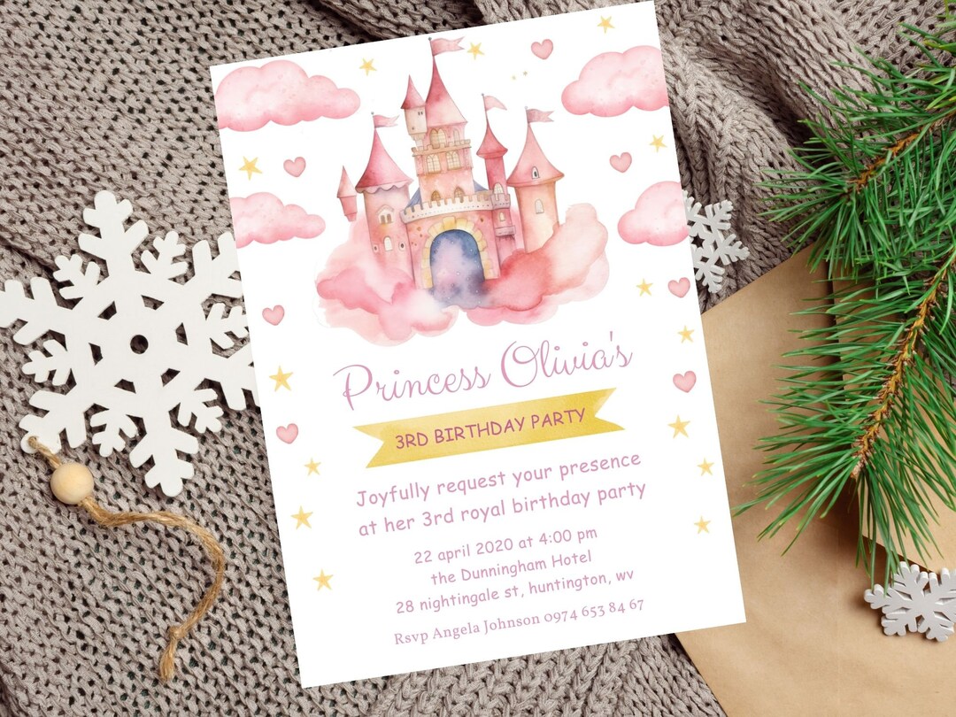 Princess Castle Birthday Invitation Magical Day Printable Invitation ...