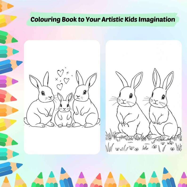 Sweet Bunny Coloring Pages, Printable Fun for Artistic Kids ...