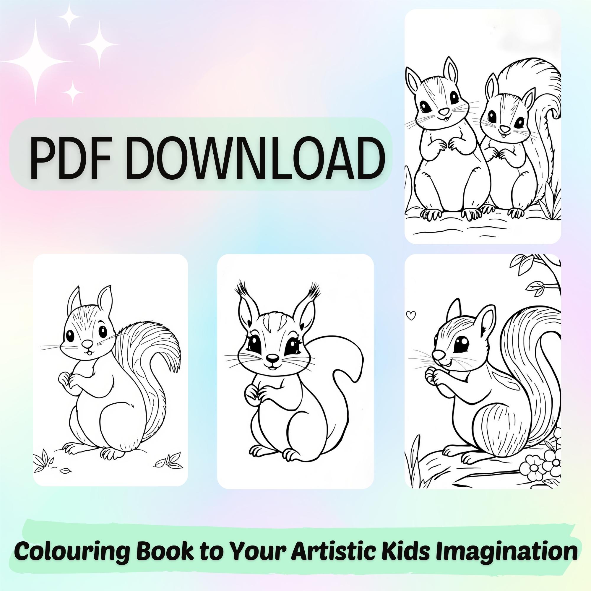 Cute Squirrel Coloring Pages: Fun for Artistic Childs, Adventures for ...