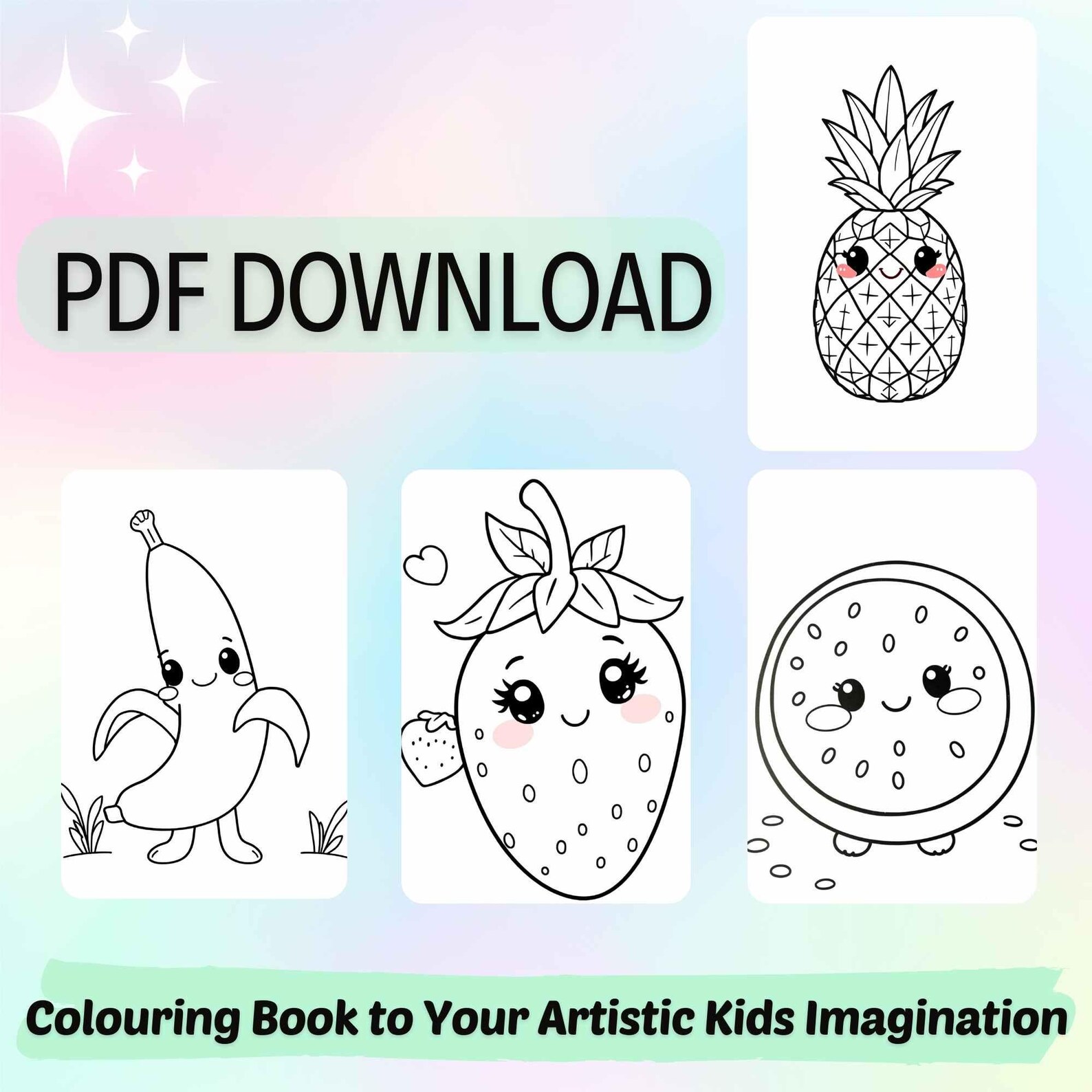 Cute Fruits Coloring Pages: Fun for Artistic Childs, Adventures for ...